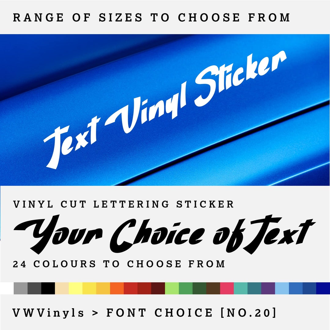 Script Font Custom Vinyl Stickers / Personalised Design Typography Text ...