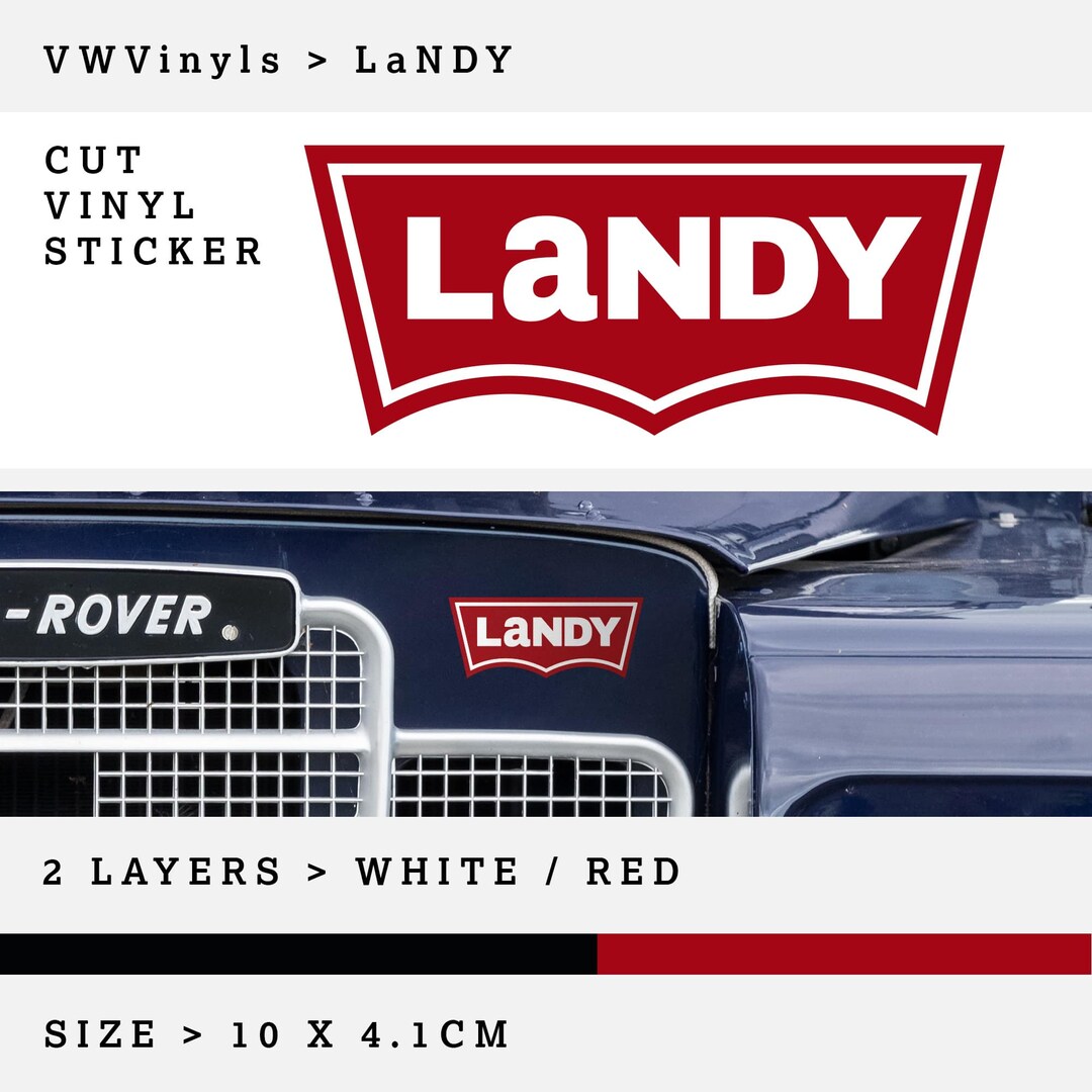 Landy Logo | 2 Colour Cut Vinyl Sticker Decal | Sticker for Any Flat ...