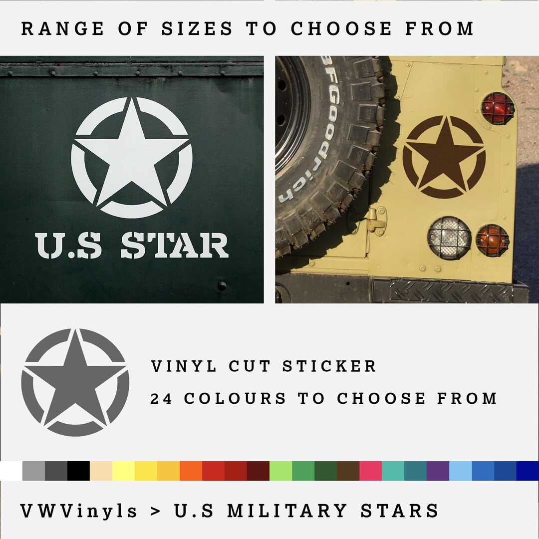 U.S Military Stars Sticker Decal Design | Vinyl Stickers | 4 Sizes | 24 ...