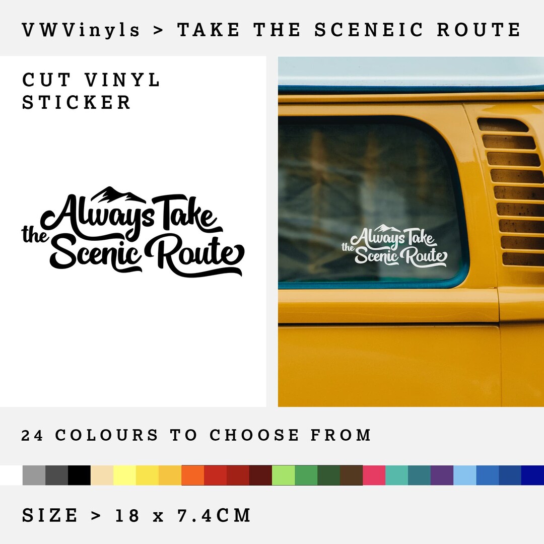 Always Take the Scenic Route Sticker | Inspirational Typography Design ...