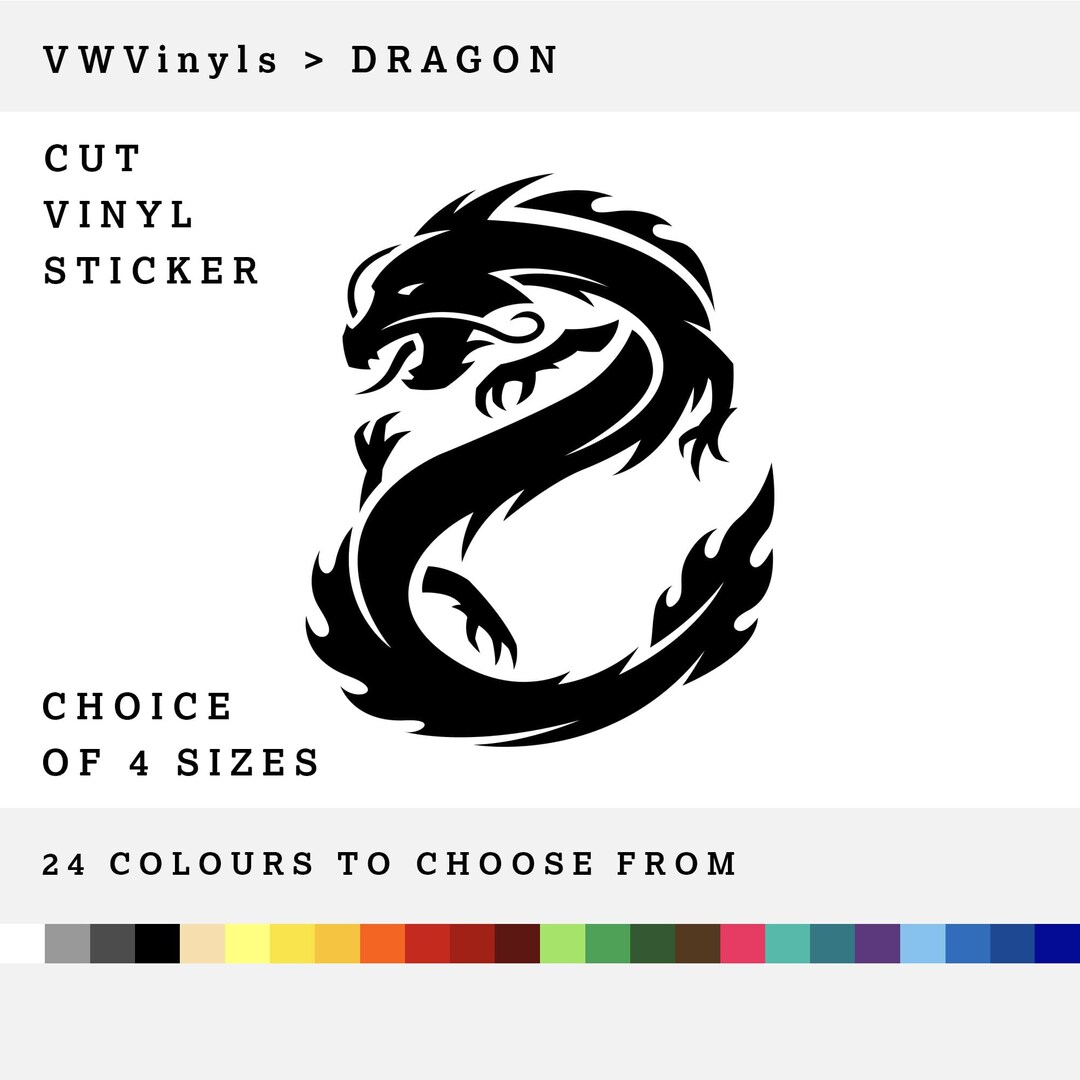 Dragon Sticker Decal Mythical Creature Typography Vinyl - Etsy