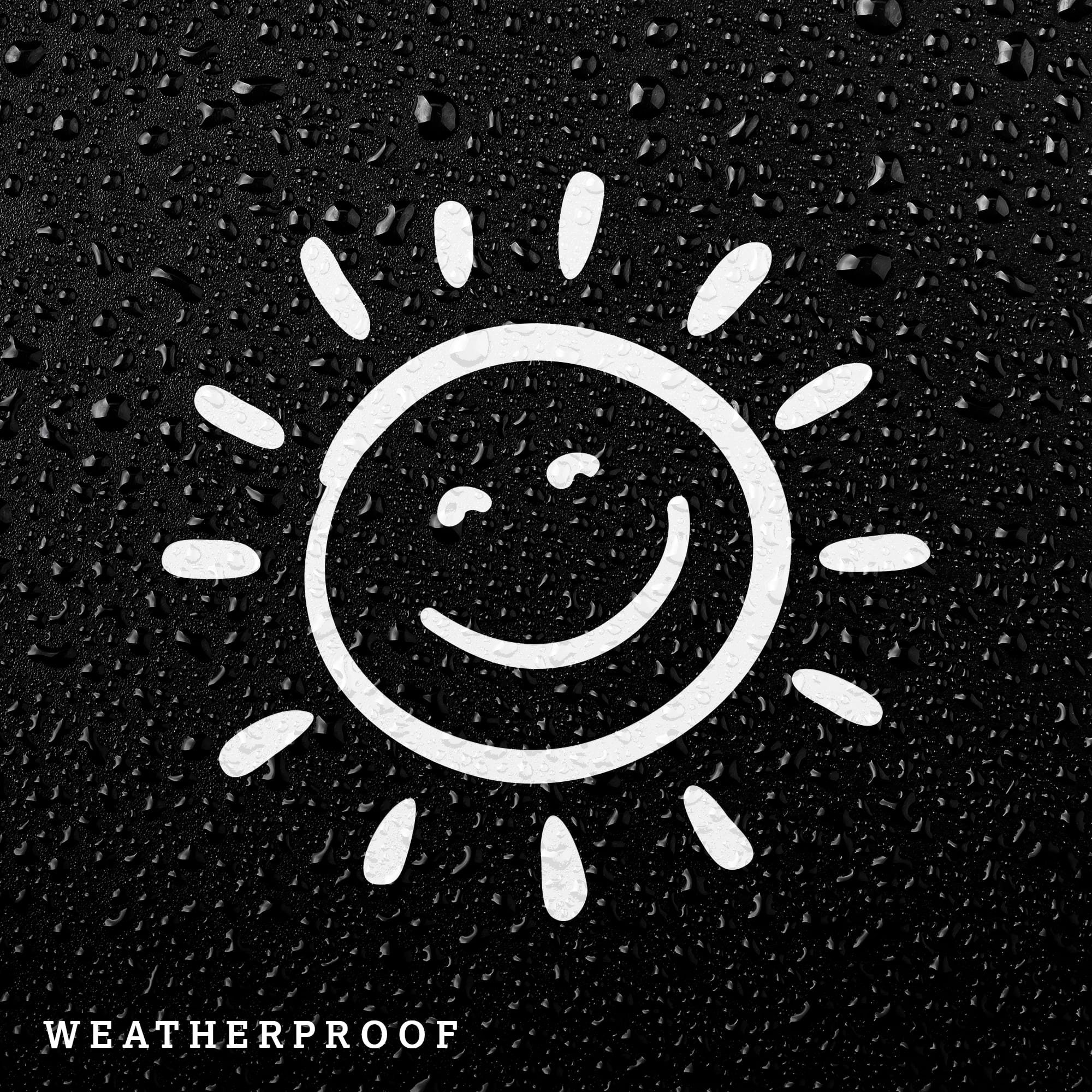 Smiley Sun | Cartoon Style | 1 Colour Cut Vinyl Sticker | Choice of 4 ...