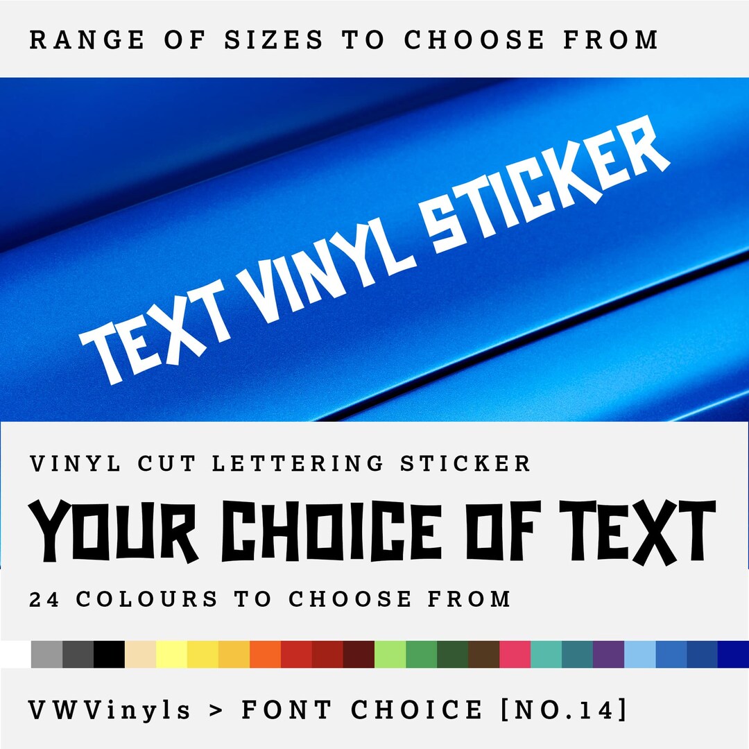 Block Text Font Custom Vinyl Stickers/personalised Design Typography ...