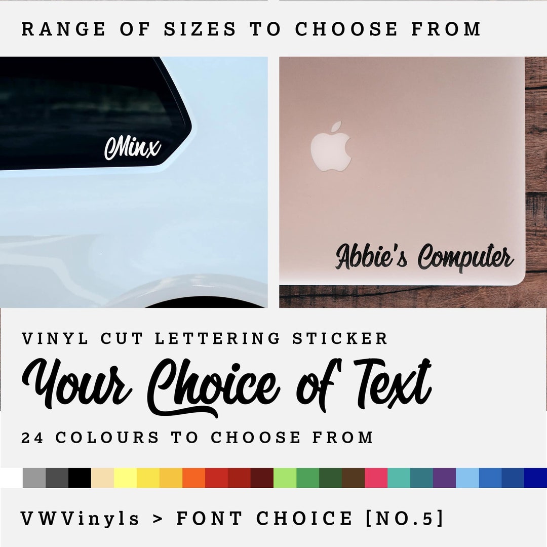 Brush Script Font Typeface Custom Vinyl Stickers | Personalised Design ...