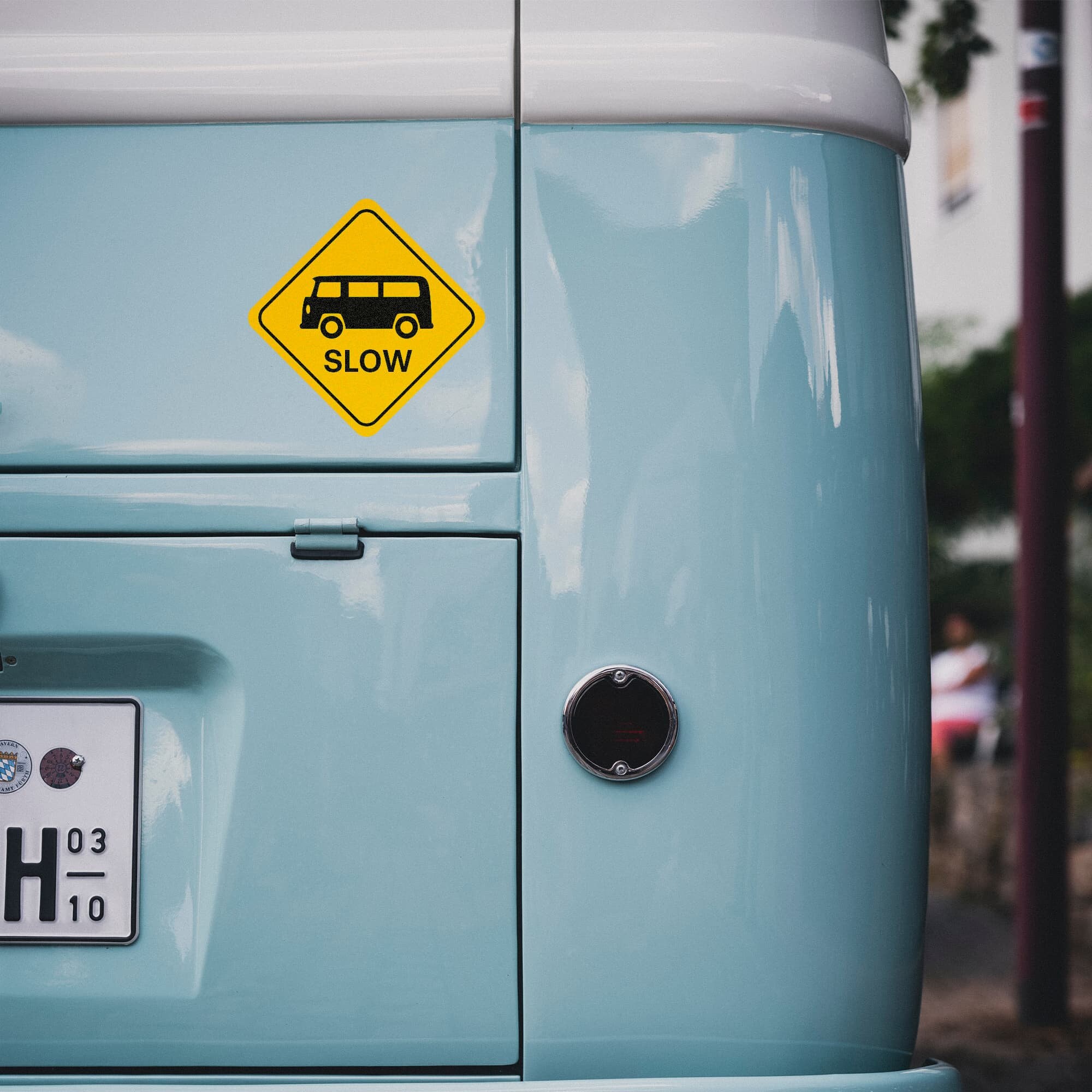 SLOW Camper Van / Bus Warning Vinyl Sticker Fun Design Weather Proof ...