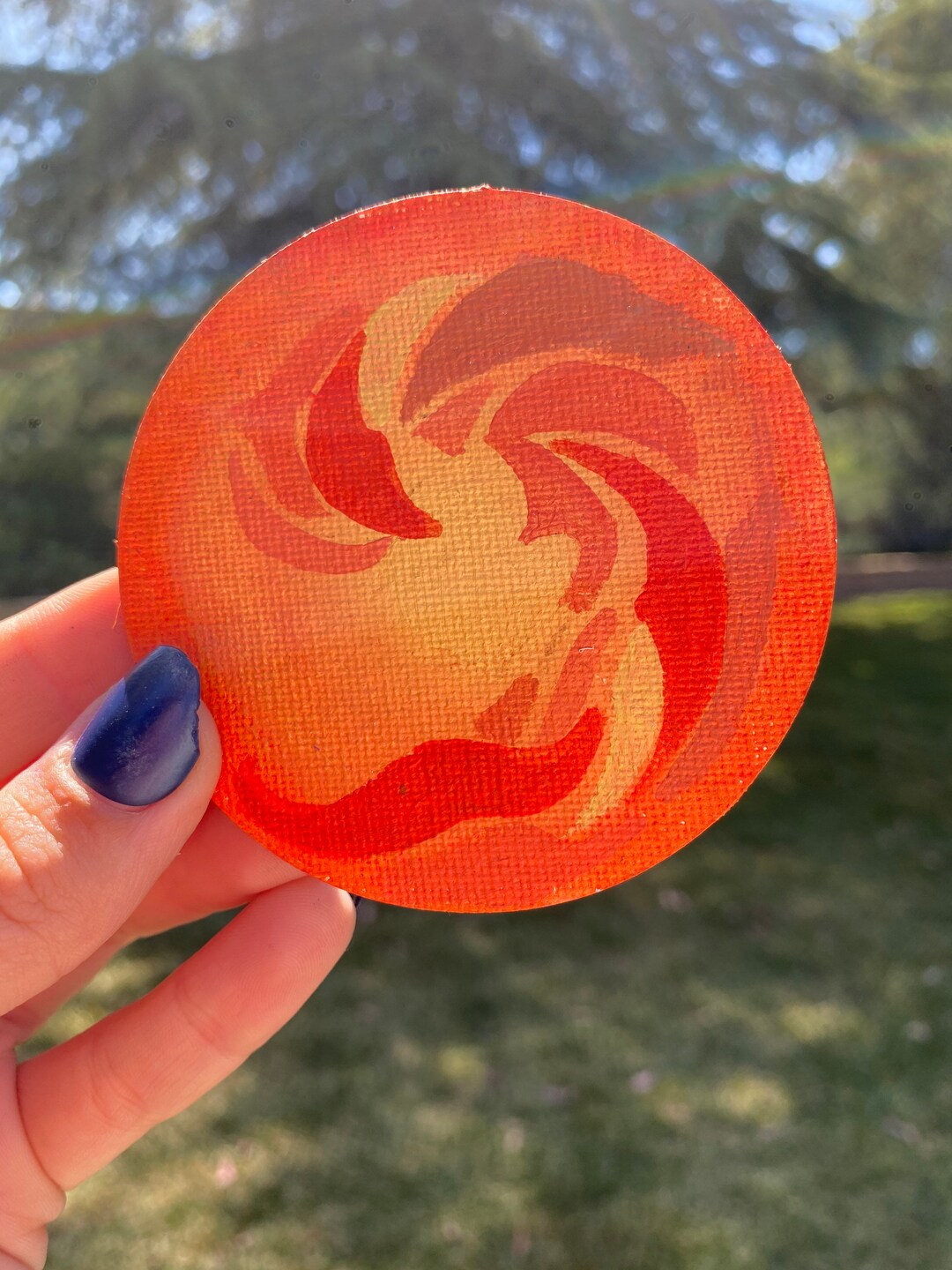 Monochromatic Orange and Yellow Ombré Wave Refrigerator Magnet 3 Inches ...