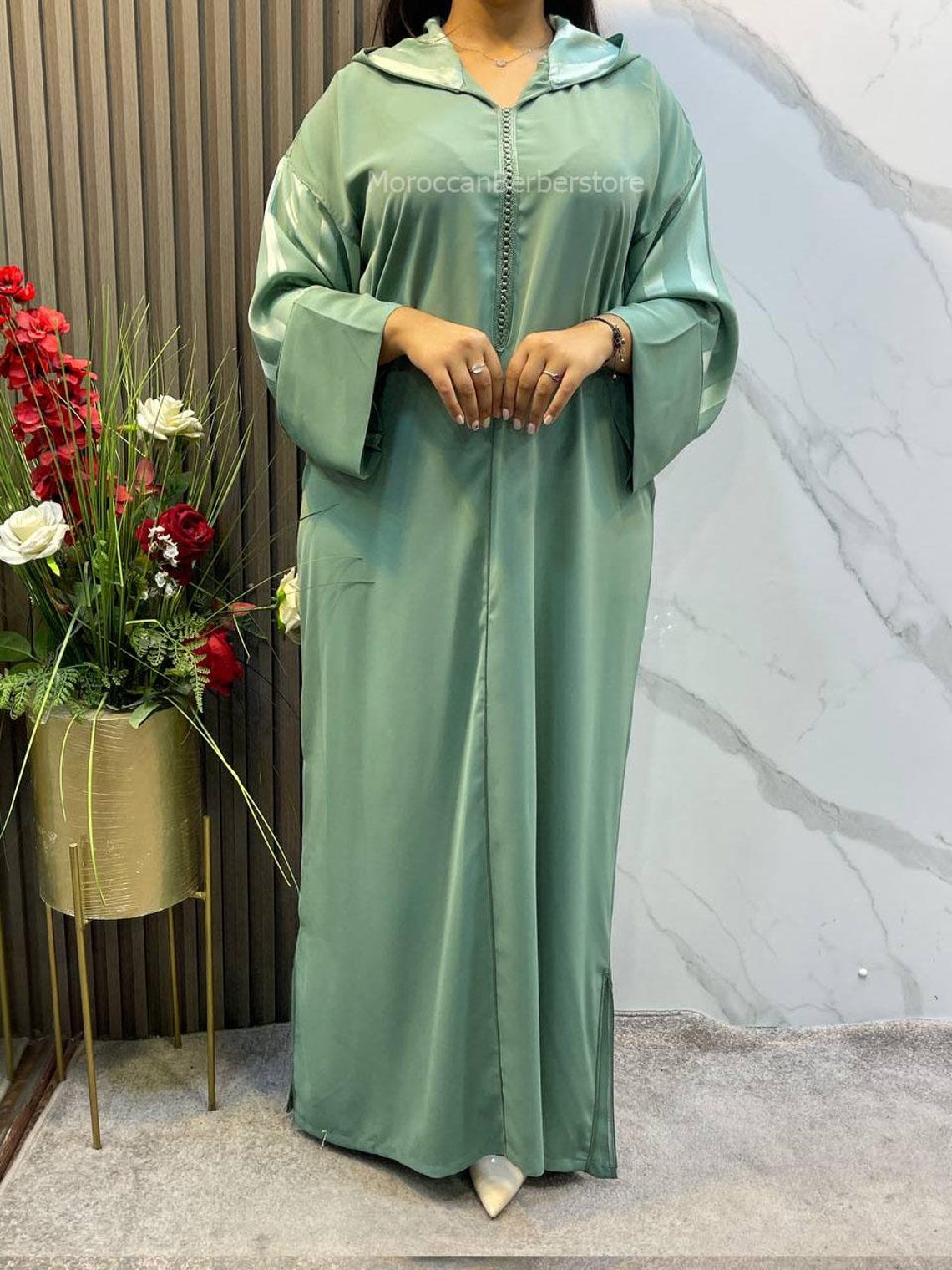 Moroccan Jellaba LIGHT GREEN ,jellaba for Women, Moroccan Jellaba ...