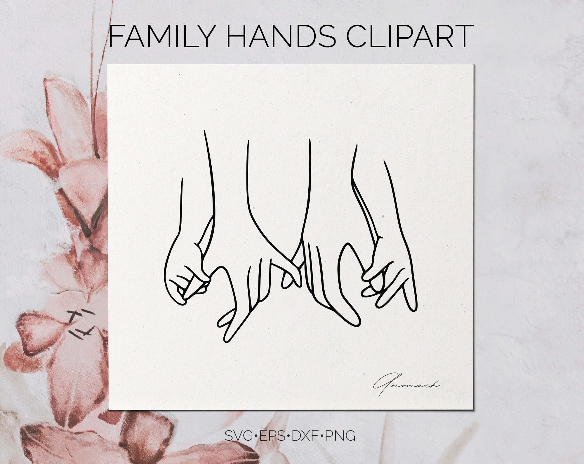 Familienhand svg Familien Clipart Vektor Paar haltende Hände | Etsy