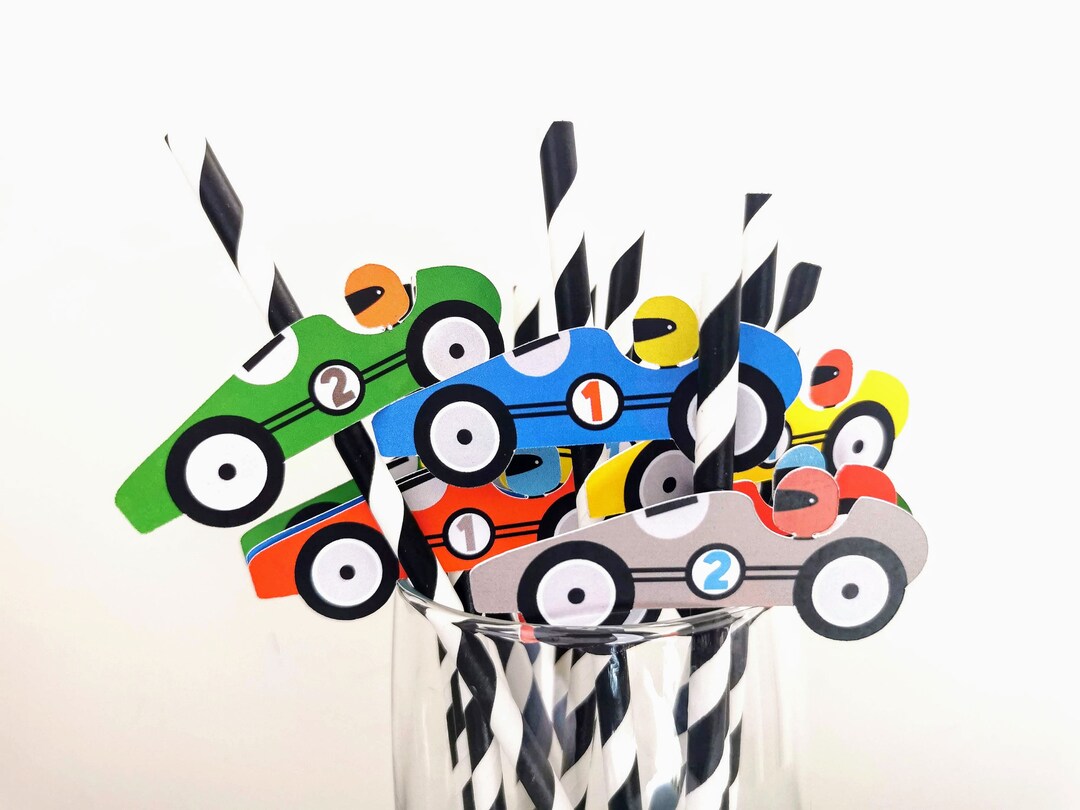 ANY AGE Custom Race Car Paper Straws in Many Colours | Custom Fast One ...