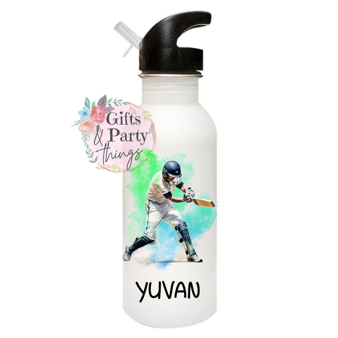 Personalised Cricket Player Water Bottle |cricket Player Water Bottle ...