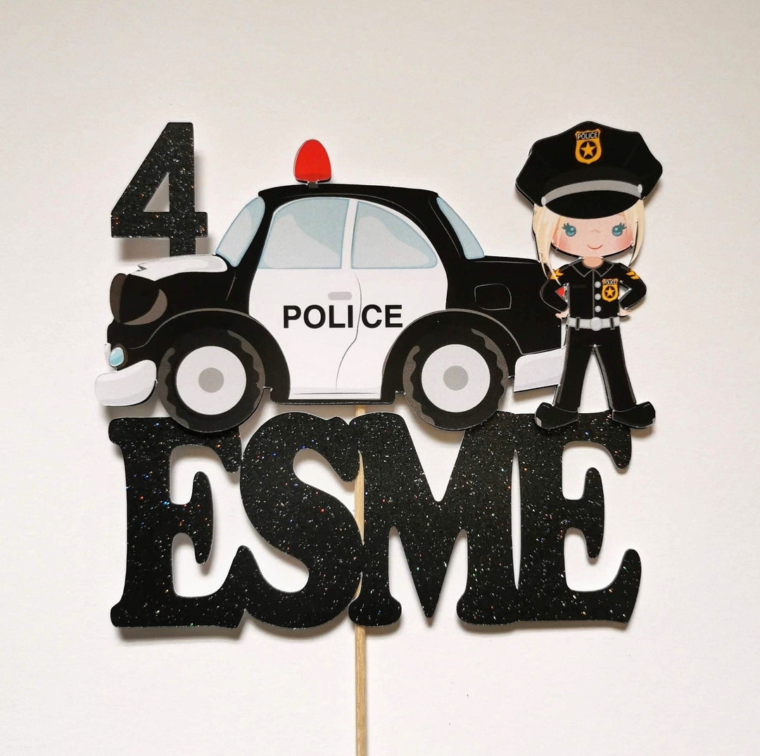Personalised Police Woman Cake Topper ANY AGE NAME | Personalised ...