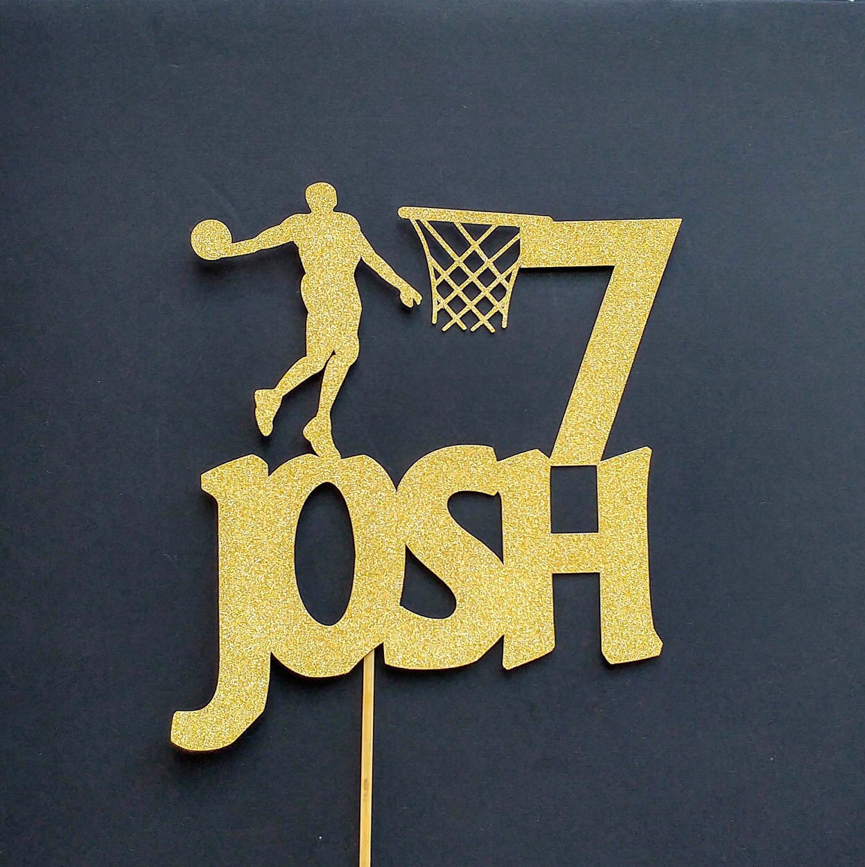 Personalised Basketball Custom Cake Topper Birthday Glitter - Etsy