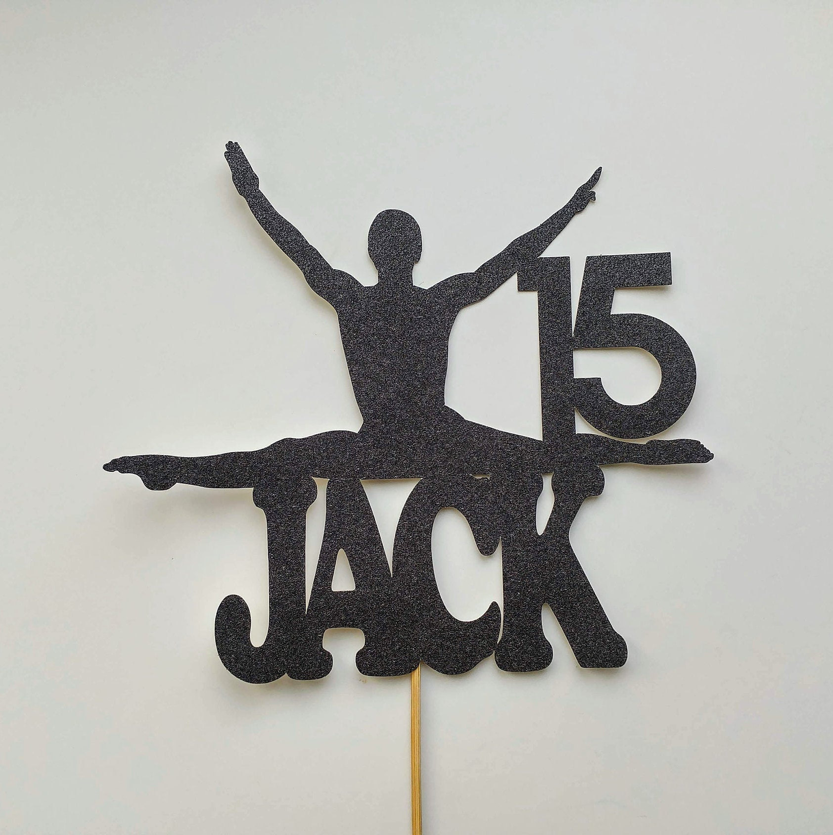 Personalised Gymnast Cake Topper ANY AGE & NAME | Gymnastics Cake ...
