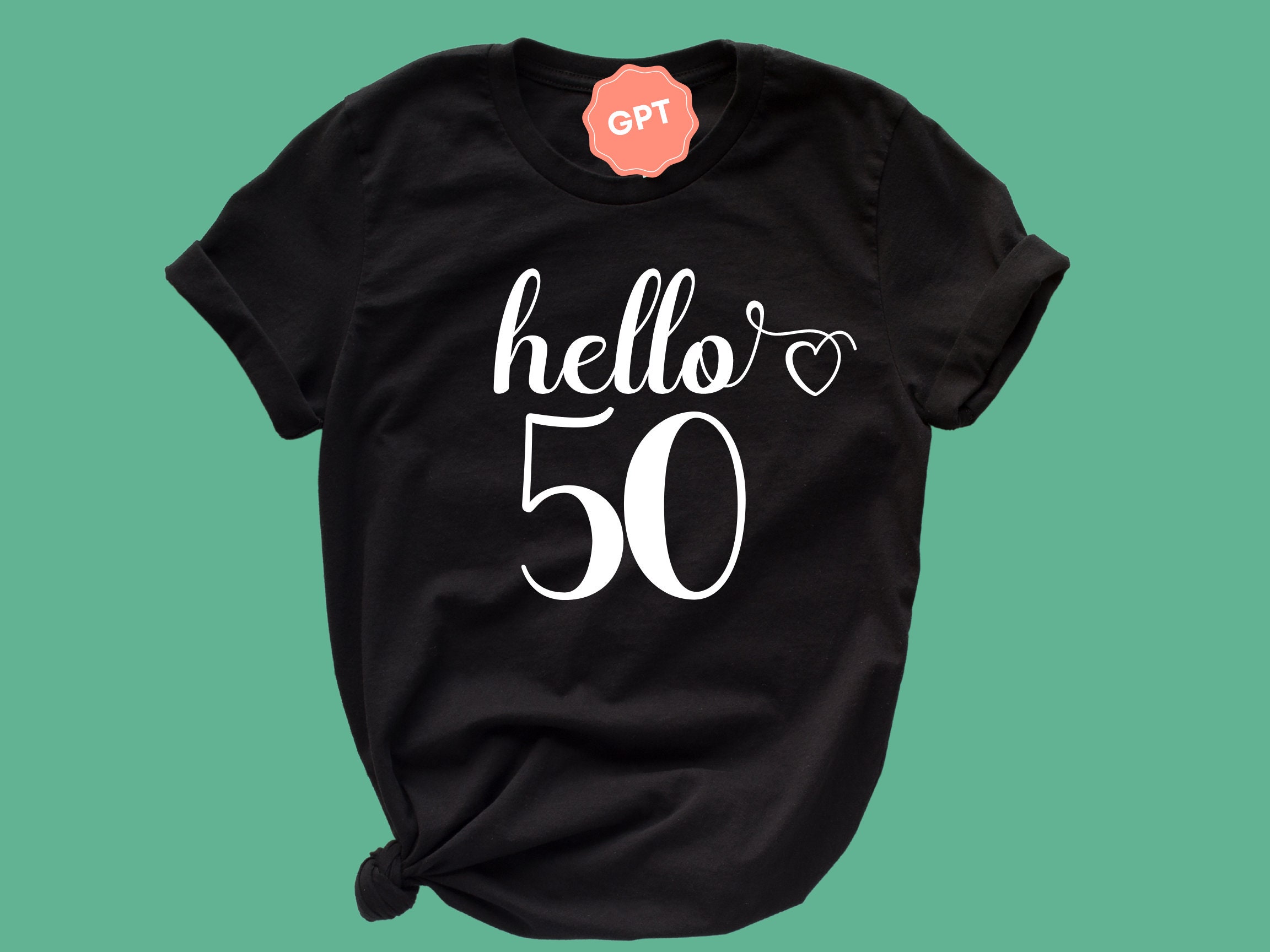 Hello 50 Custom Cake Topper 50th Birthday Cake topper | Etsy