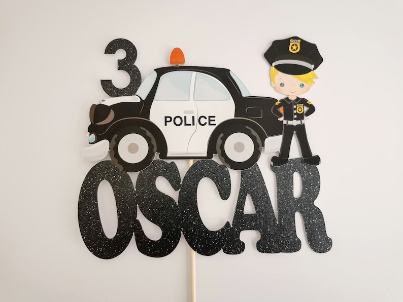 Personalised Police Man Cake Topper ANY AGE NAME - Etsy