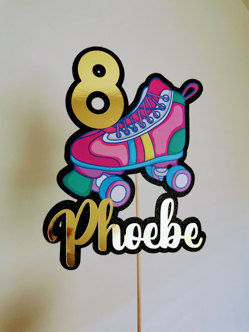 Personalised Roller Skate Cake Topper | Personalised Cake Topper for ...