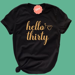 Hello Thirty Custom Cake Topper Happy 30th Birthday Glitter Rose Gold ...