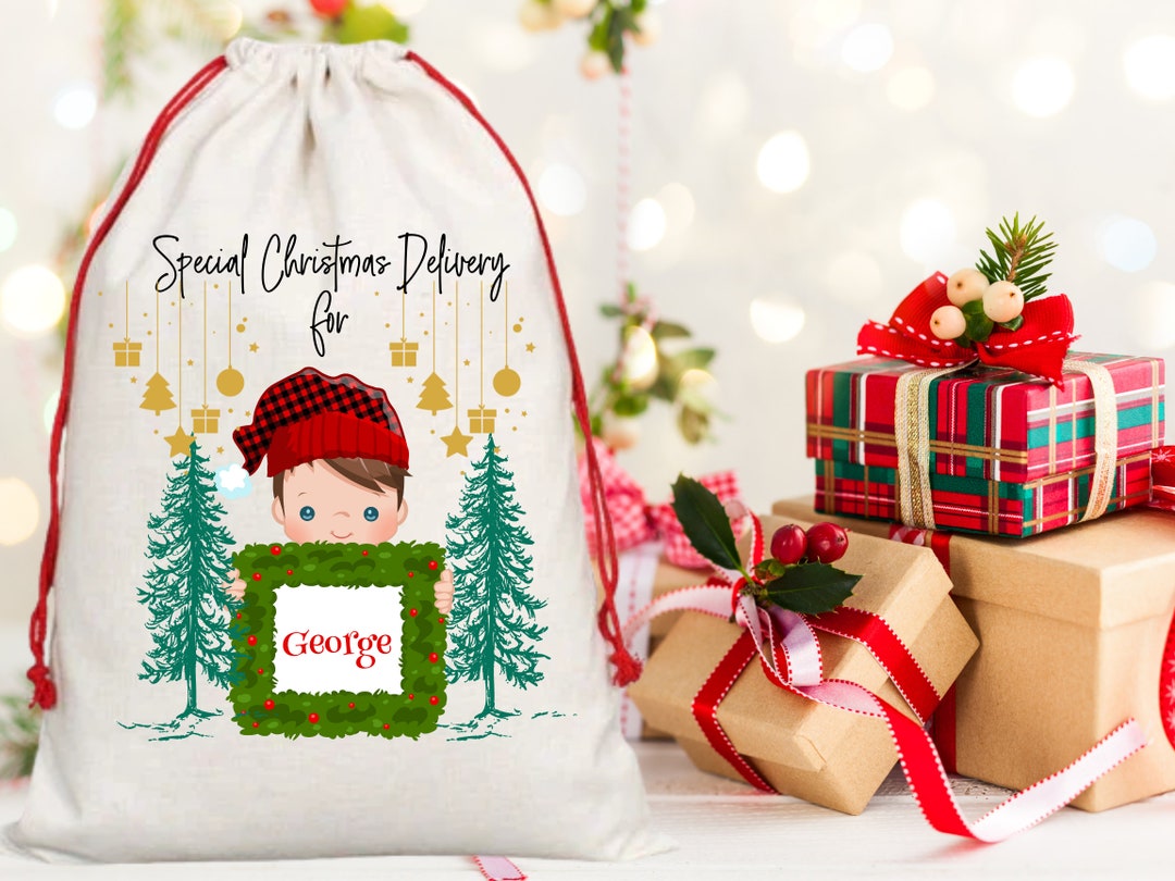 Personalised Boy/girl Christmas Drawstring Sack With Many Options ...
