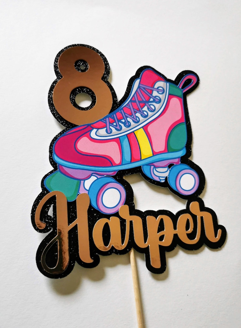 Personalised Roller Skate Cake Topper | Personalised Cake Topper for ...