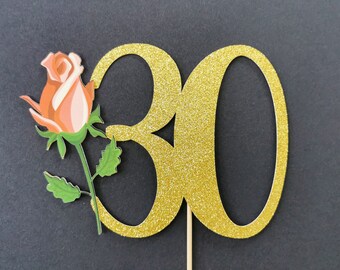 30 Cake Topper 30th Cake Topper 30th Birthday Party Decoration 30th ...