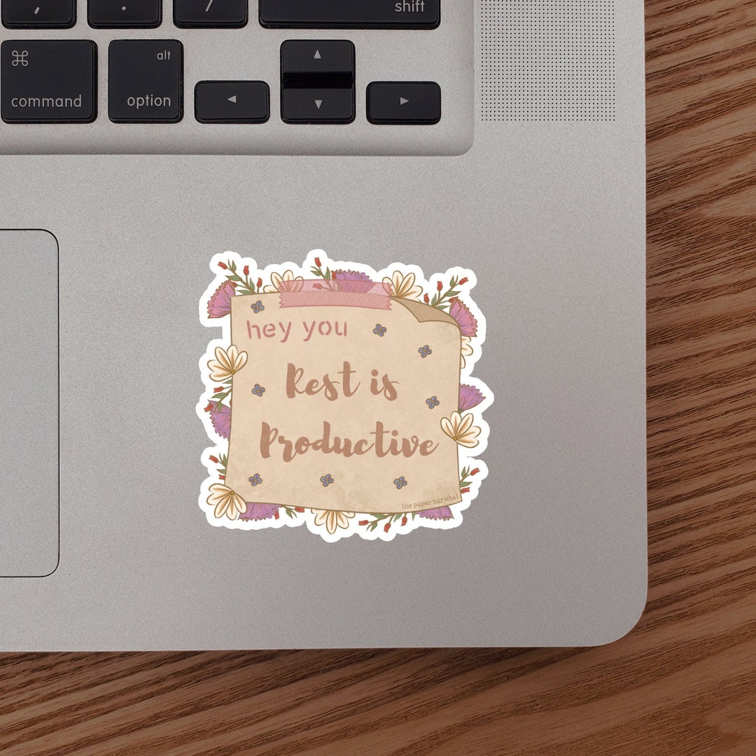 Rest is Productive Vinyl Sticker Great for Laptops, Waterbottles ...
