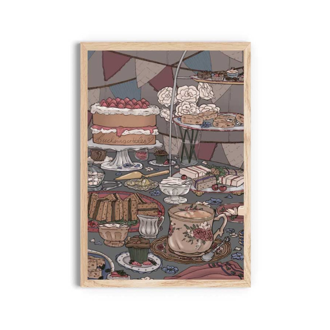 Fairytale Tea HIGH TEA Art Print 4"x6" | Tea Lover, Home Decor, Wall ...