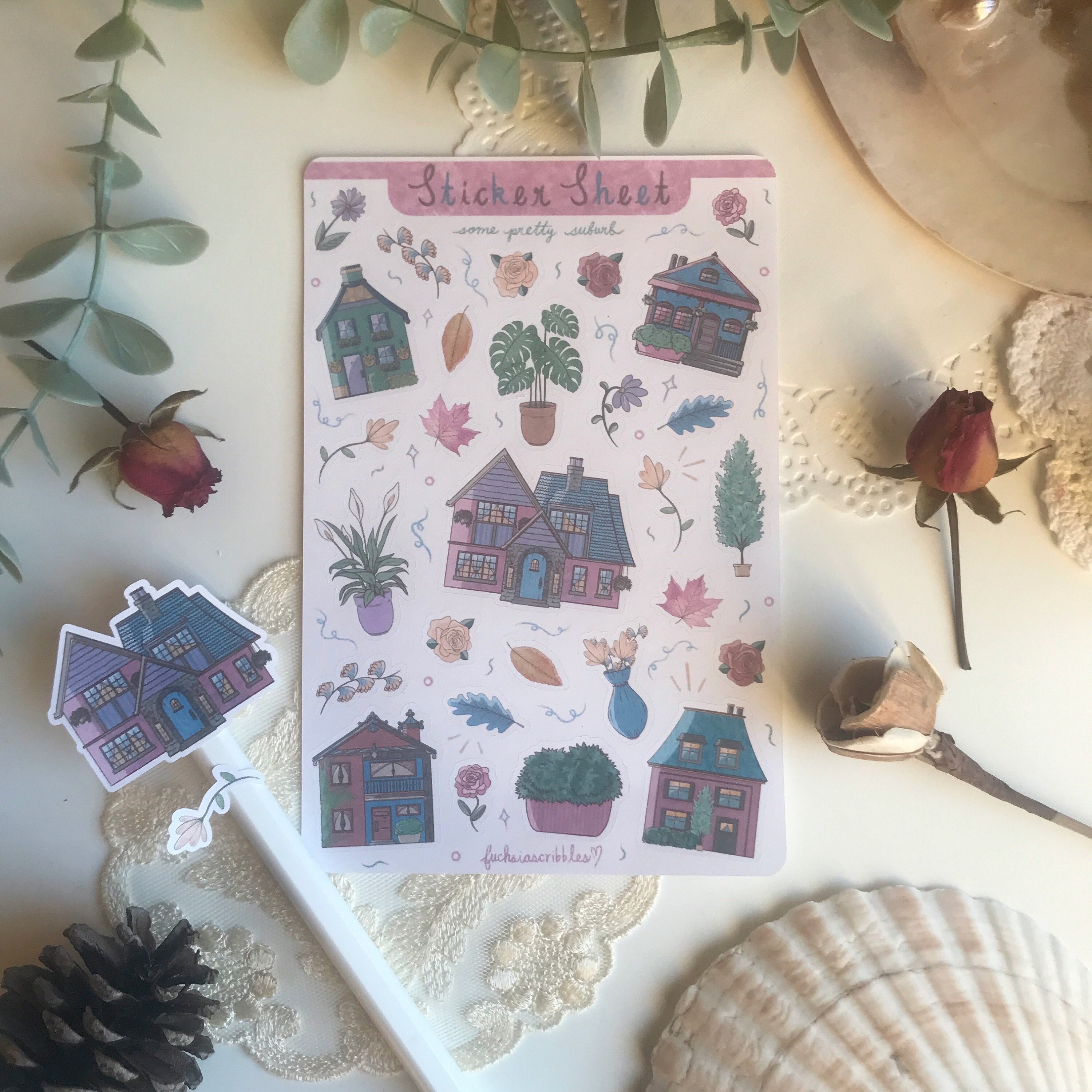 Some Pretty Suburb Sticker Sheet Planner Stickers, Bullet Journal ...