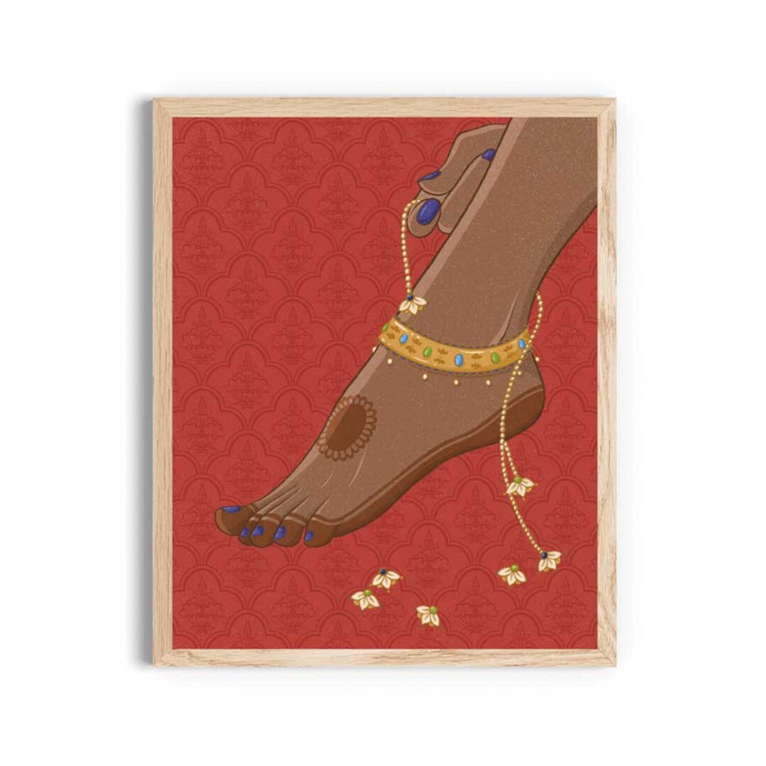 Jhanjar Art Print 8"x10" | South Asian, Home Decor, Wall Decor, Anklet ...