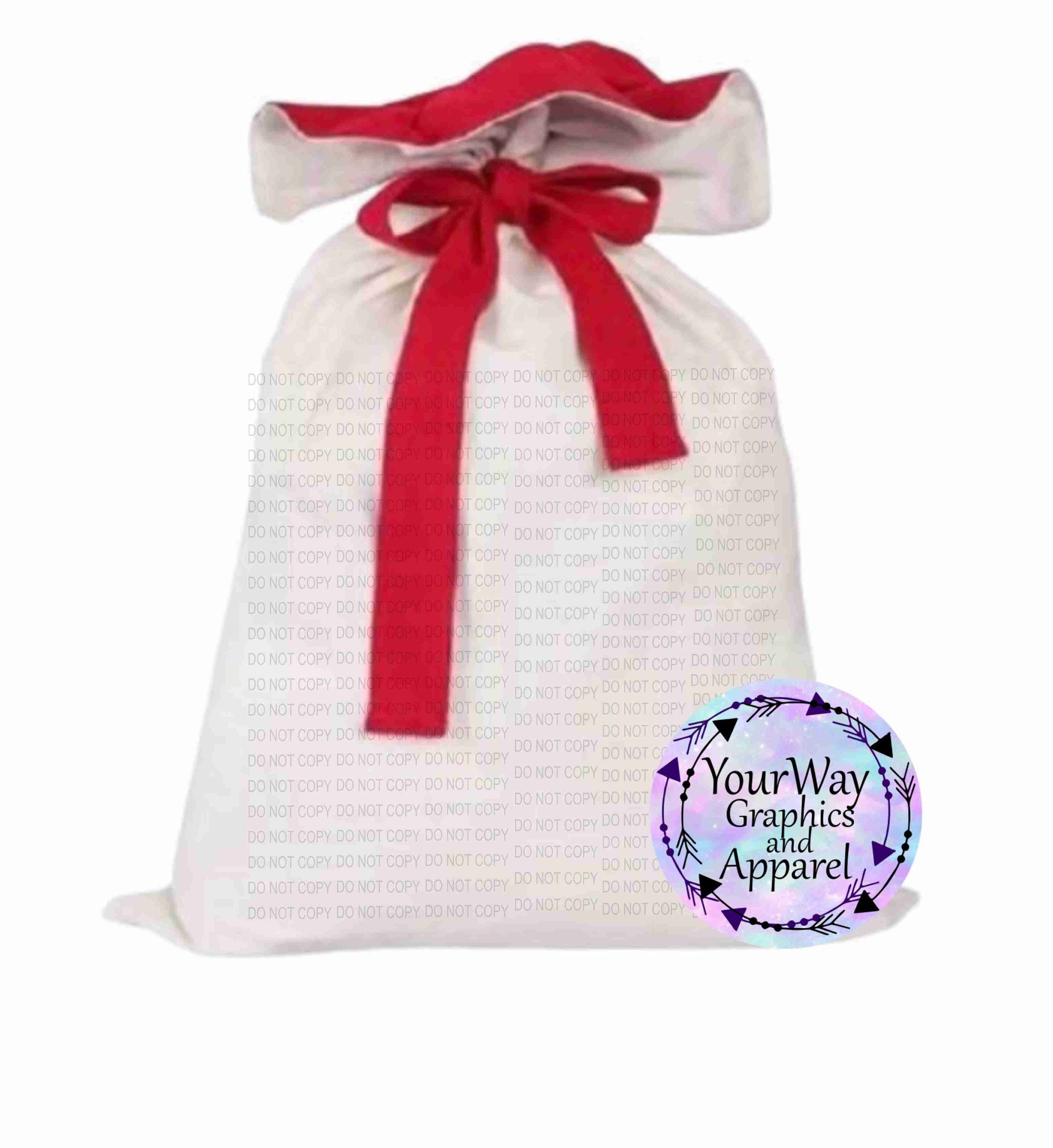Large Santa Sacks With Red Tie - Sublimation Blank Santa Sacks 100% ...