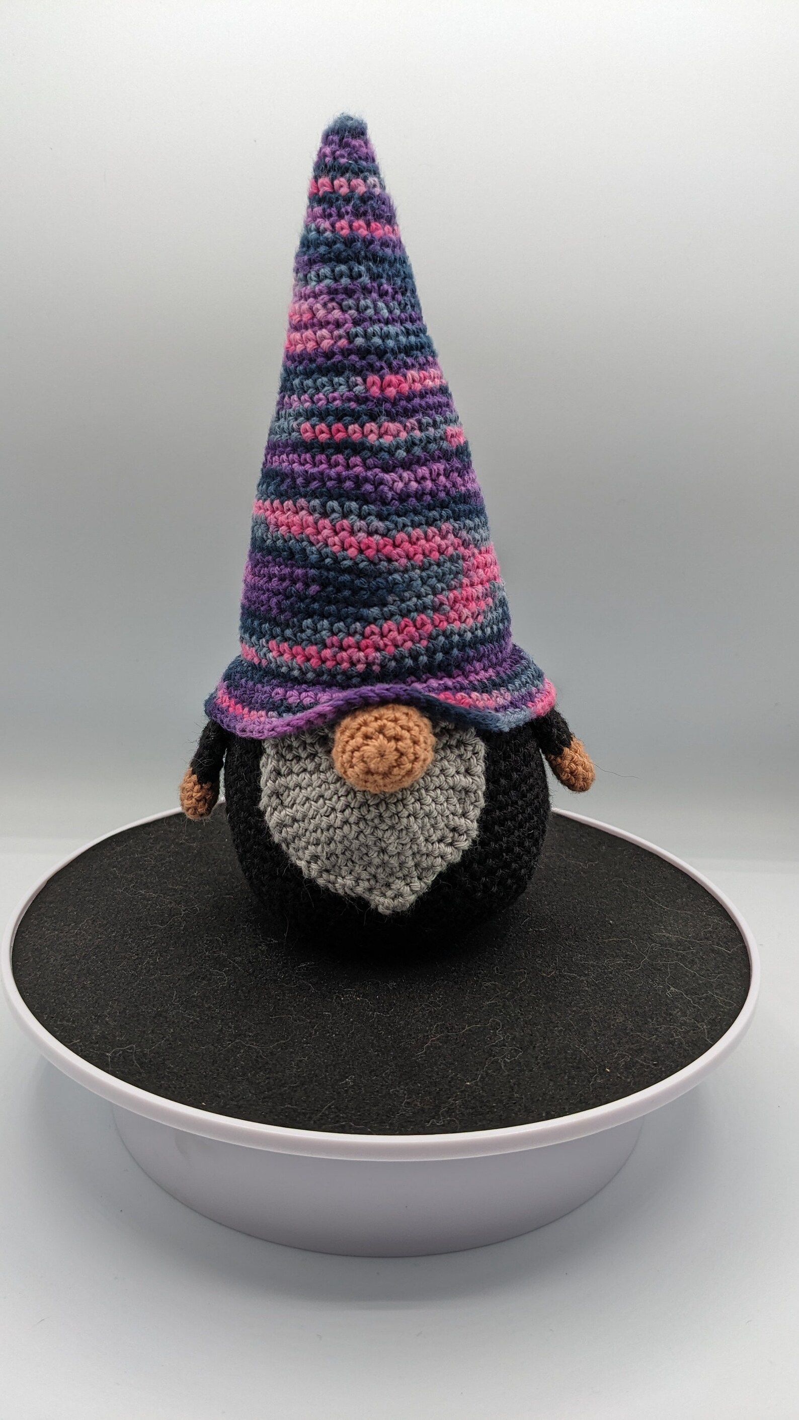 Goth Gnome, Crochet, Home Decor, Black, Purple, Pink - Etsy