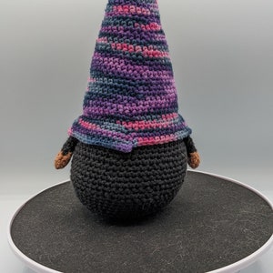 Goth Gnome, Crochet, Home Decor, Black, Purple, Pink - Etsy