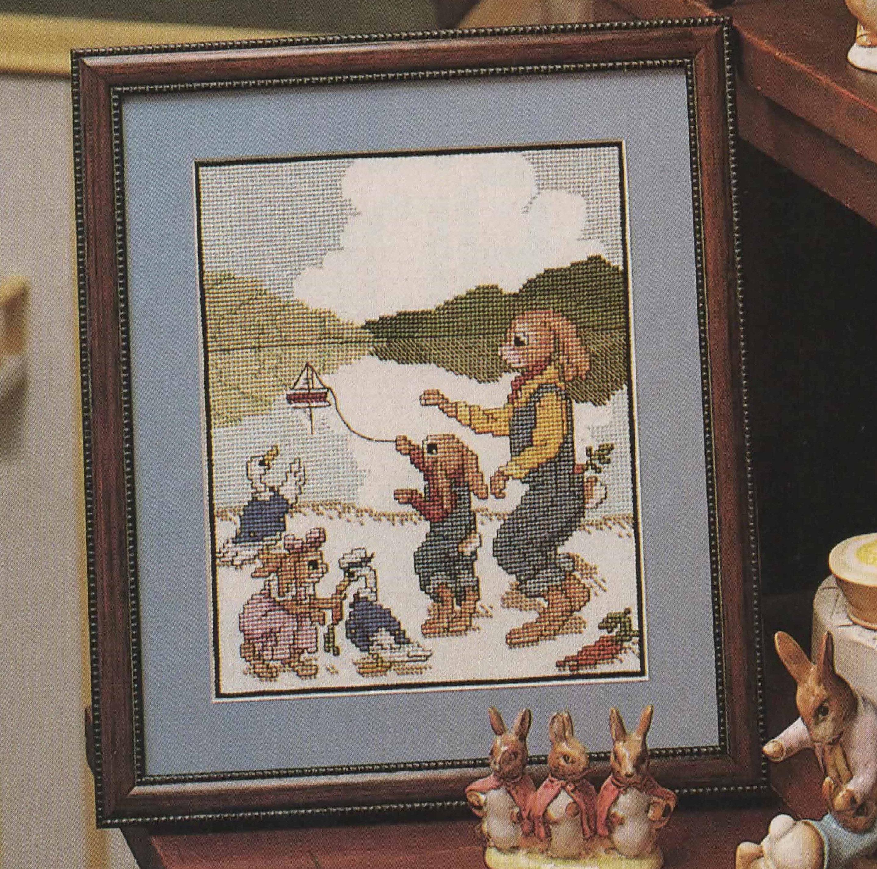 Pdf Vintage Cross Stitch Pattern "a Break in the Story" & " Sailing ...