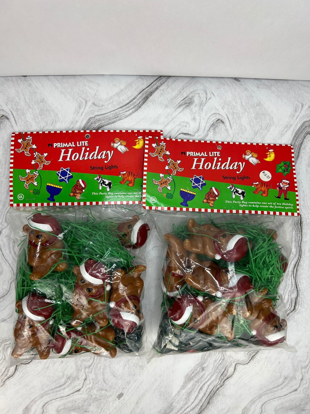 Vintage Santa Hat Bear String Lights Primal Lite Christmas - Etsy