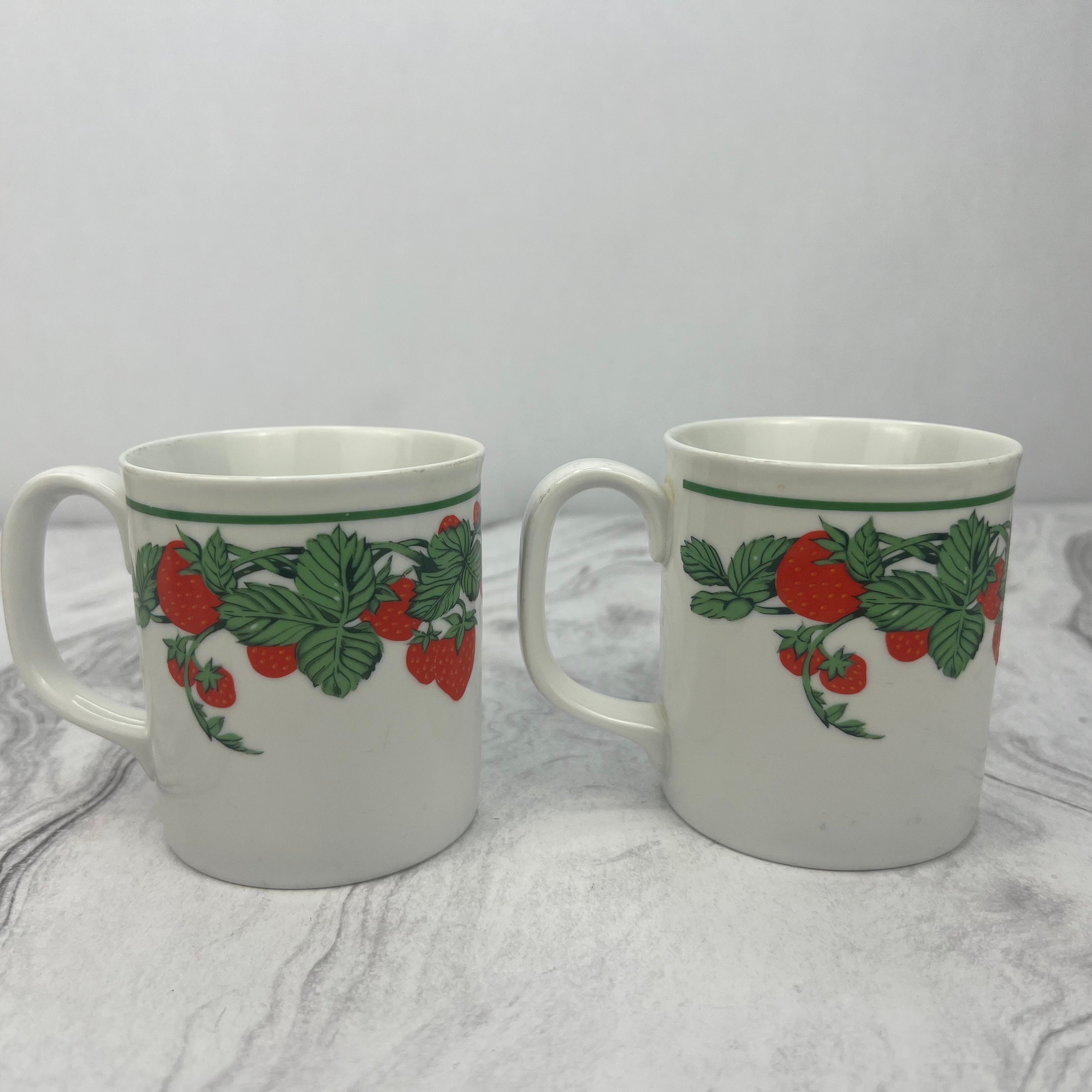 Set of Two Vintage Curzon Strawberry Mugs - Etsy