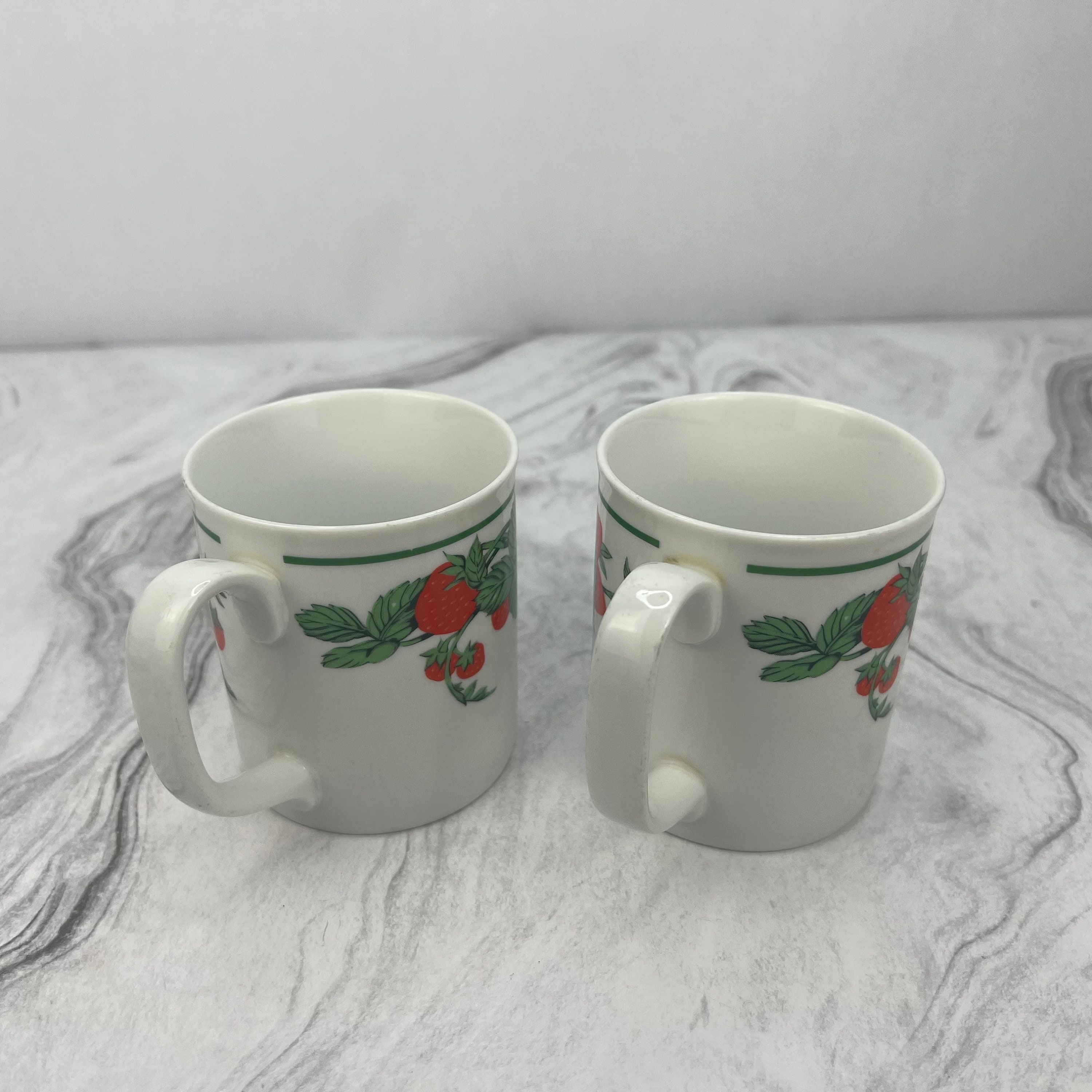 Set of Two Vintage Curzon Strawberry Mugs - Etsy
