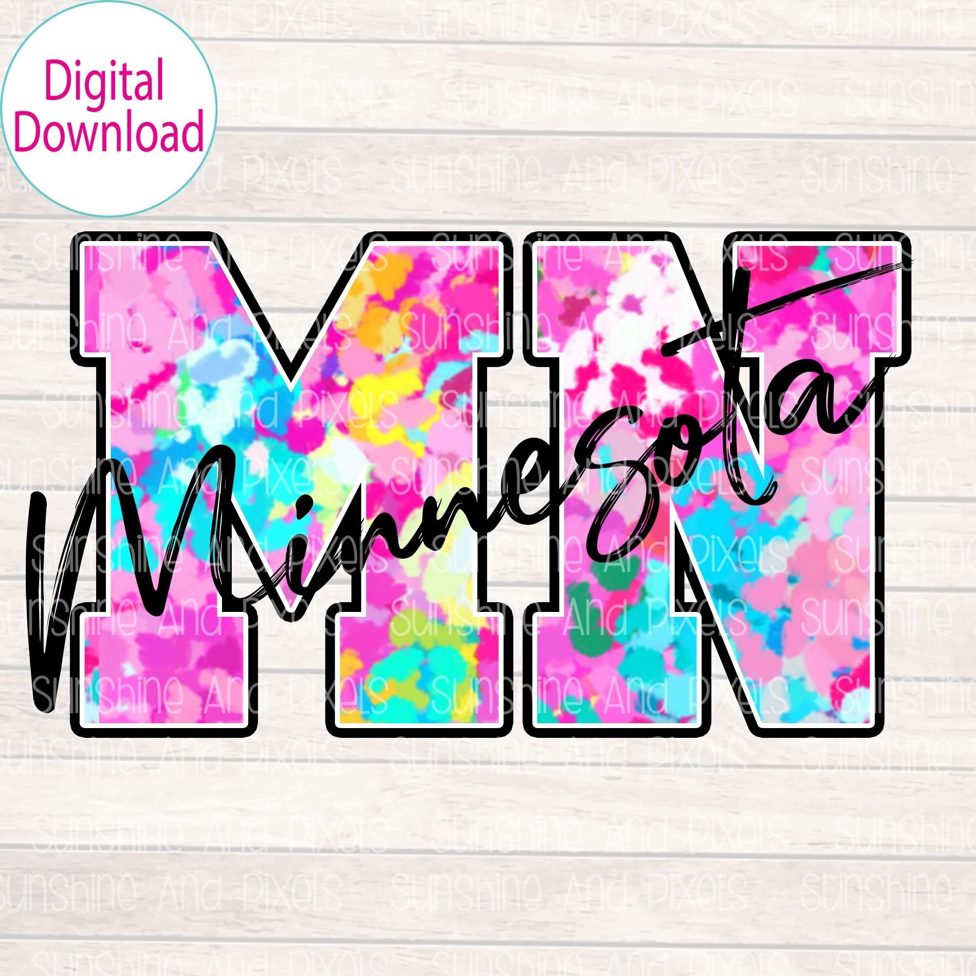 Digital Design bright and Bold MN State - Etsy
