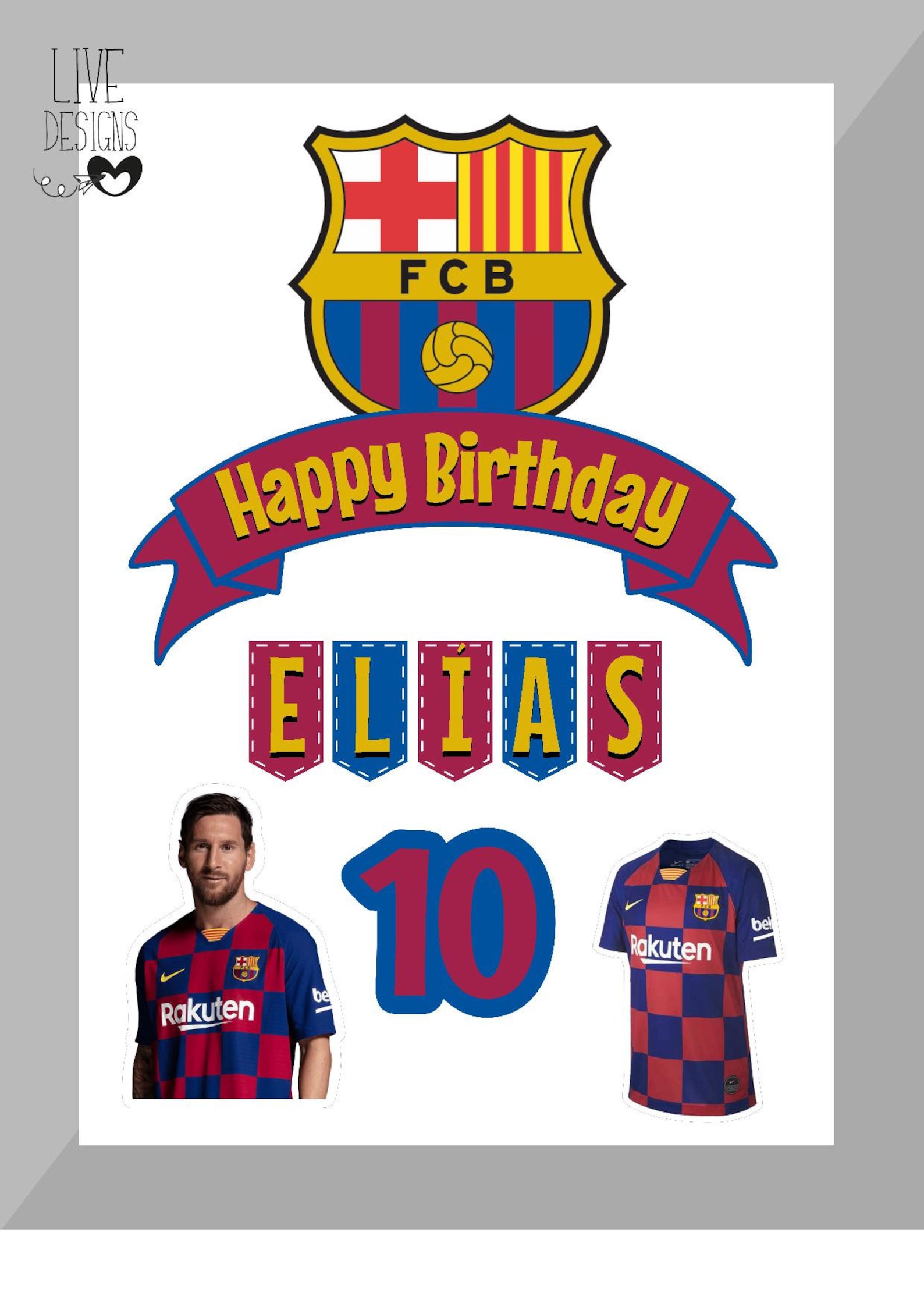 Barcelona Cake Topper Barcelona Topper Barcelona Birthday | Etsy