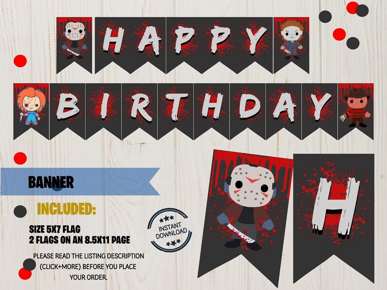 Killer Birthday Banner Horror Birthday Banner Killer Party | Etsy