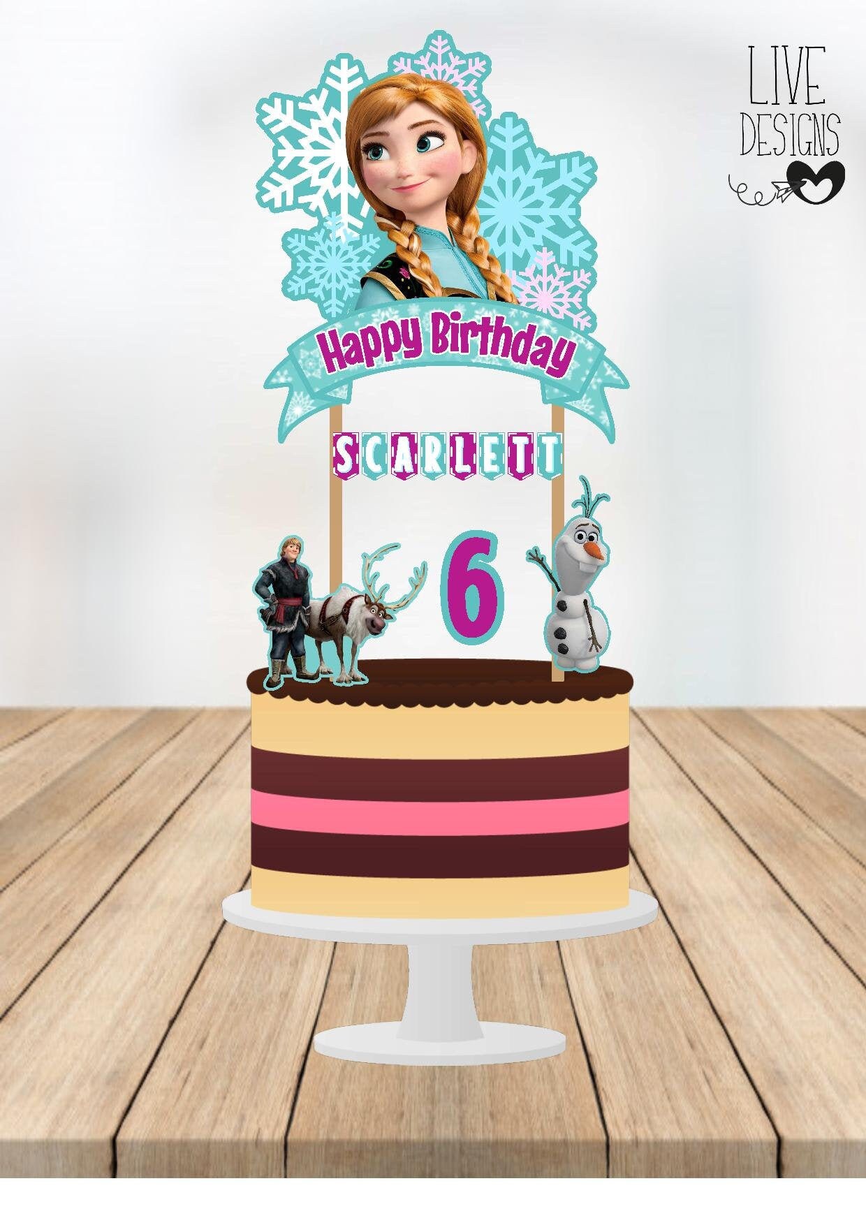 Anna Cake Toper Anna Topper Frozen Birthday Frozen Party | Etsy