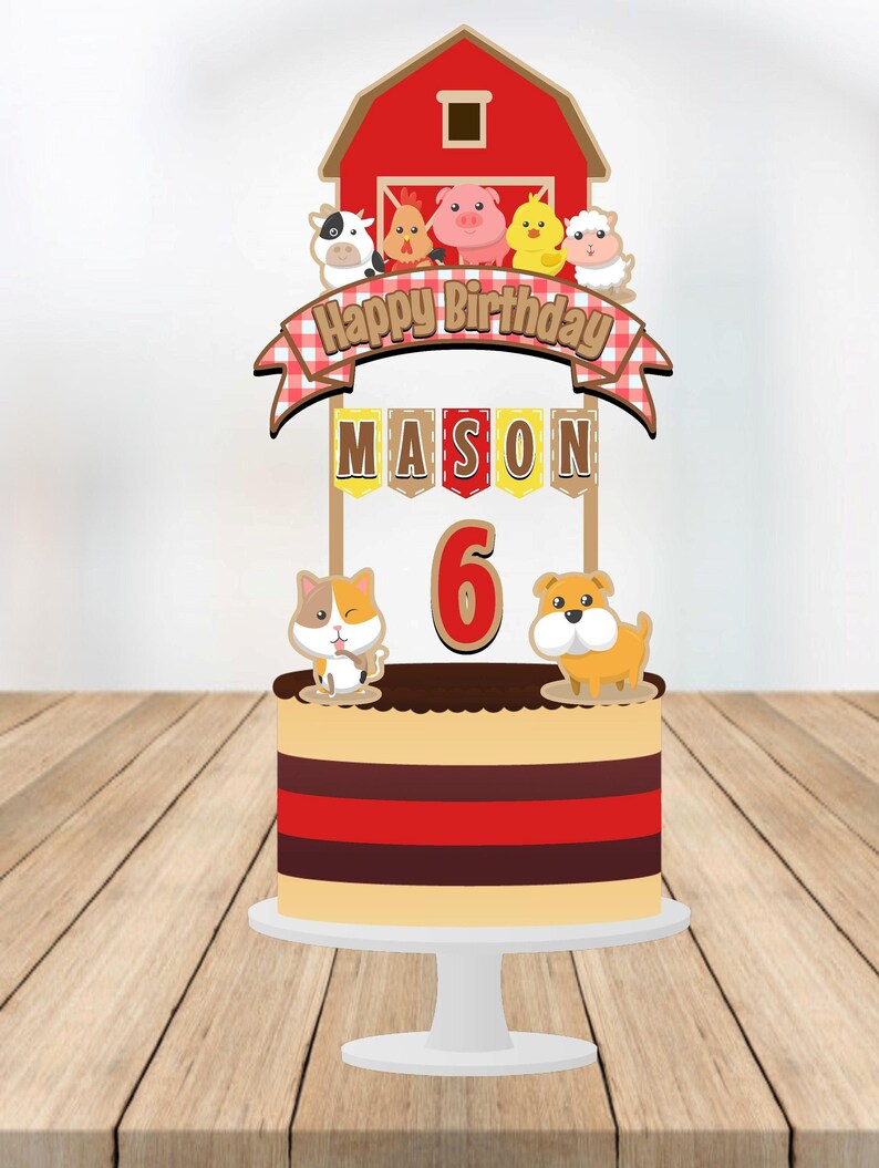 Farm Cake Topper Farm Birthday Farm Banner Farm Topper | Etsy
