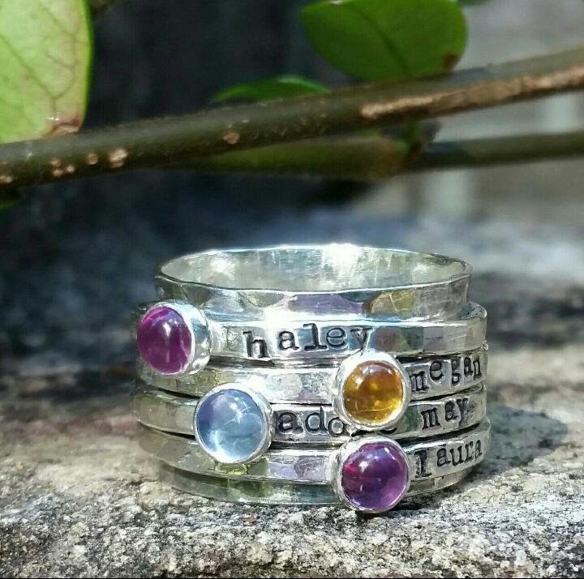 Mother Stacking Ring 4 Band Ring Silver Spinner Rings - Etsy