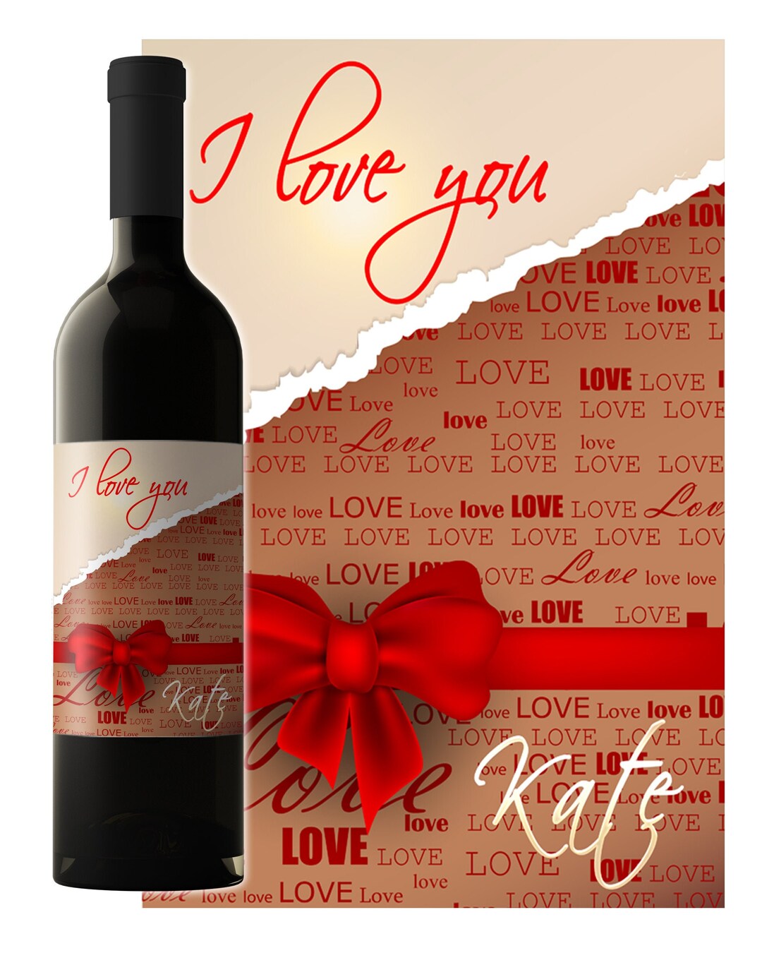 I Love Wine Labels Personalized Love Label - Etsy