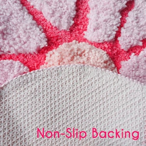 Pink Flower Bath Mat Daisy Light Pink Blush Peach Coral Cute Bathroom ...