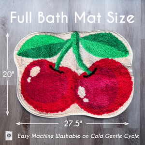 Cherry Bath Mat Fruit Bathroom Rugs for Girls Cute Decor Funny Shower ...