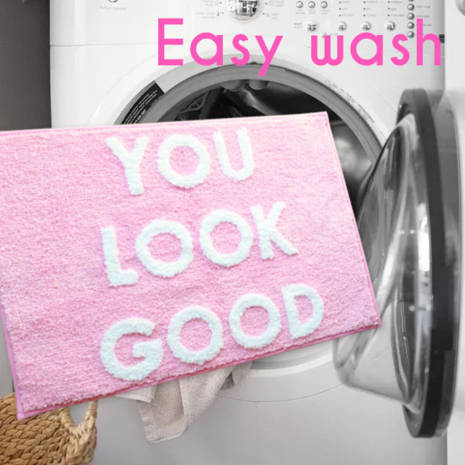 You Look Good Bath Mat Pink Blush Cute Bathroom Rugs for Girls - Etsy