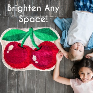 Cherry Bath Mat Fruit Bathroom Rugs for Girls Cute Decor Funny Shower ...