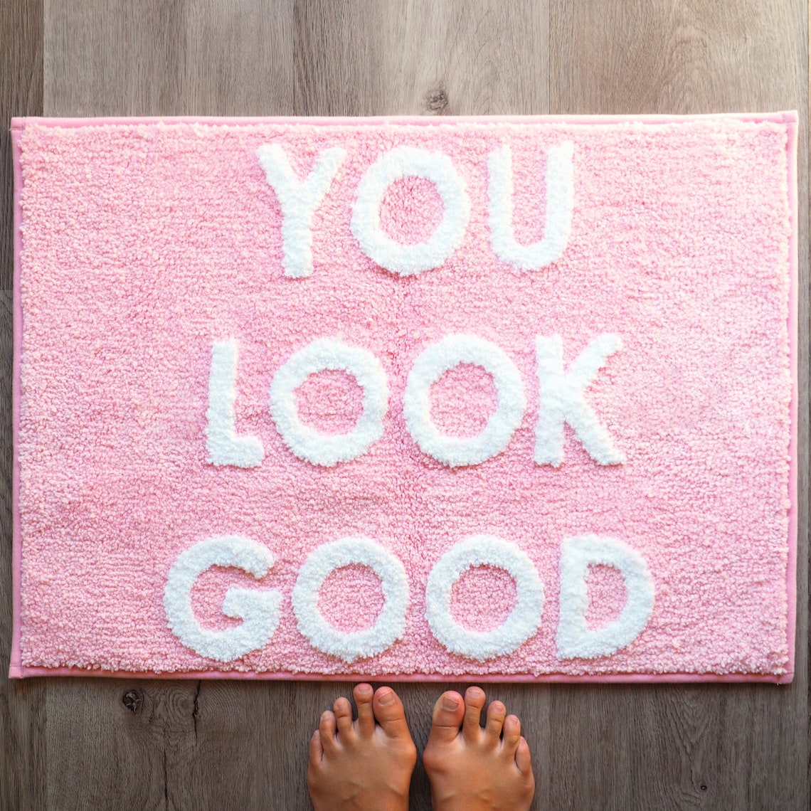 You Look Good Bath Mat Pink Blush Cute Bathroom Rugs for Girls - Etsy
