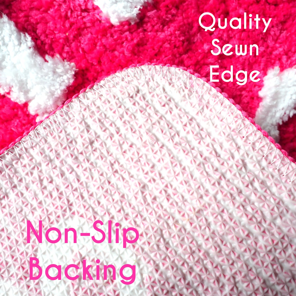 Hello Gorgeous Bath Mat Hot Pink Peach Coral Magenta Beautiful Cute ...