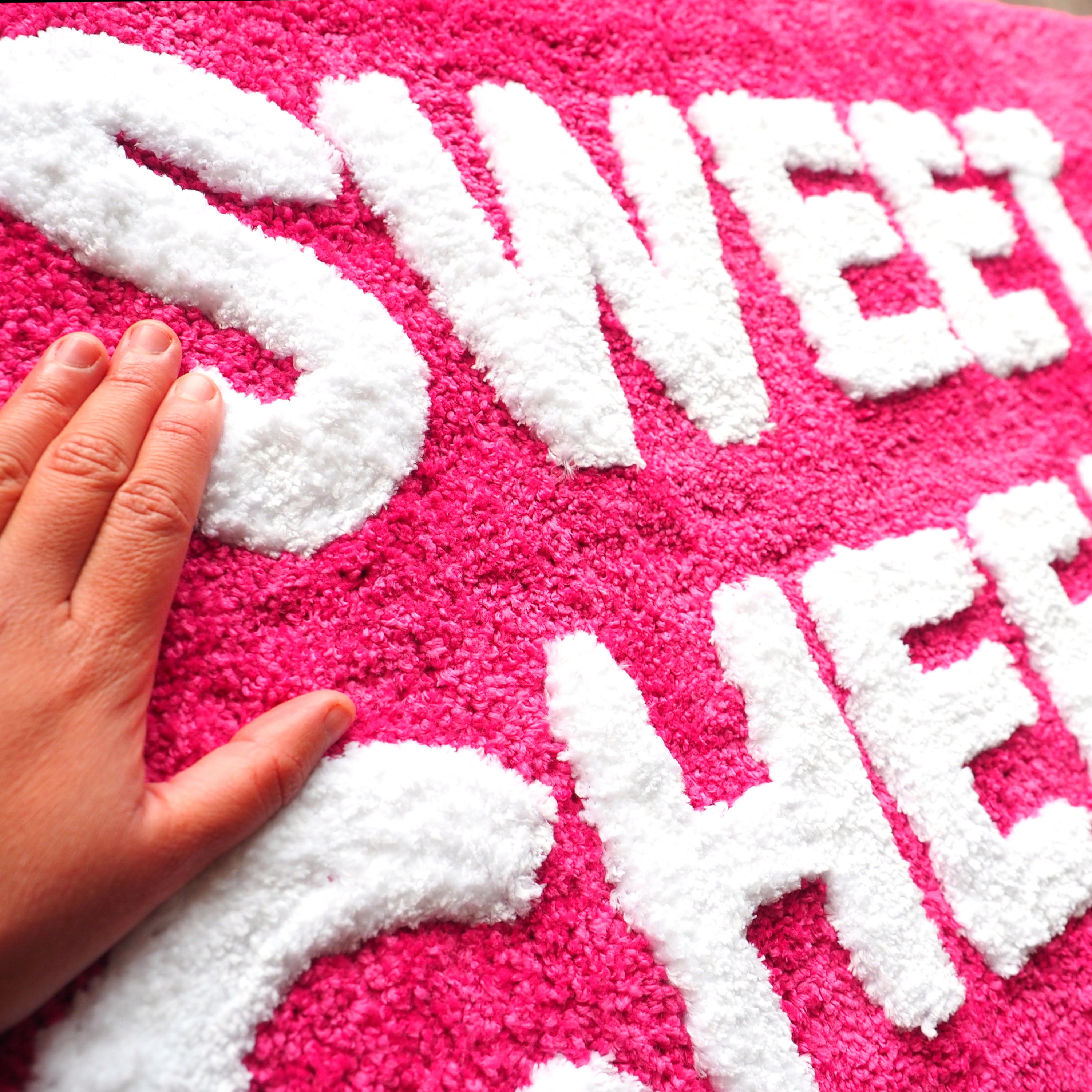 Sweet Cheeks Bath Mat Hot Pink Blush Cute Bathroom Rugs Girls Hello ...