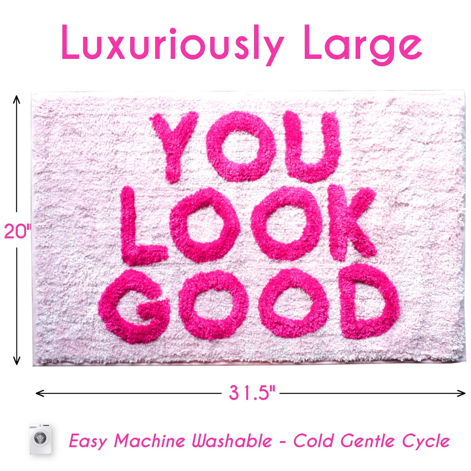 You Look Good Bath Mat Light Pink Blush Hot Pink Cute Bathroom - Etsy